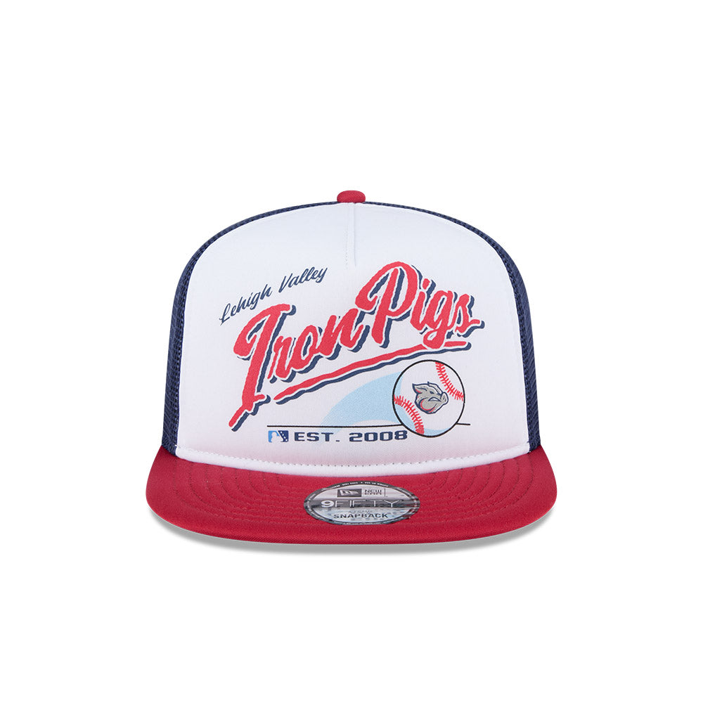 Lehigh Valley IronPigs 950 Retro Script Foam Trucker Cap – Lehigh ...